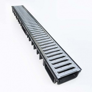 4All Shallow Channel x 1m Galvanised Grate 50mm Deep - www.drainage ...