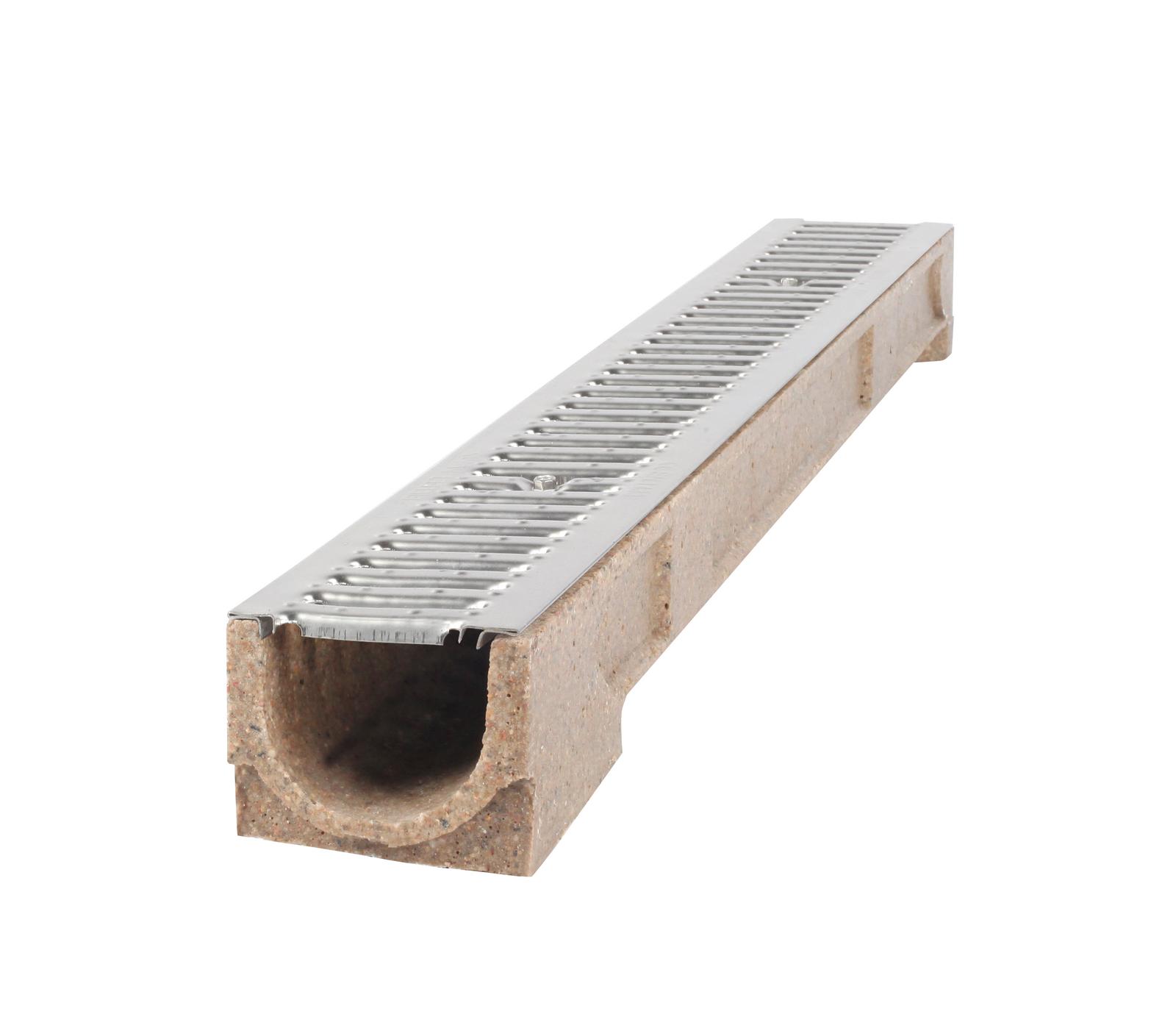 Bielbet A15 Polymer Concrete Drainage Channel x 1m Galvanised Grate ...