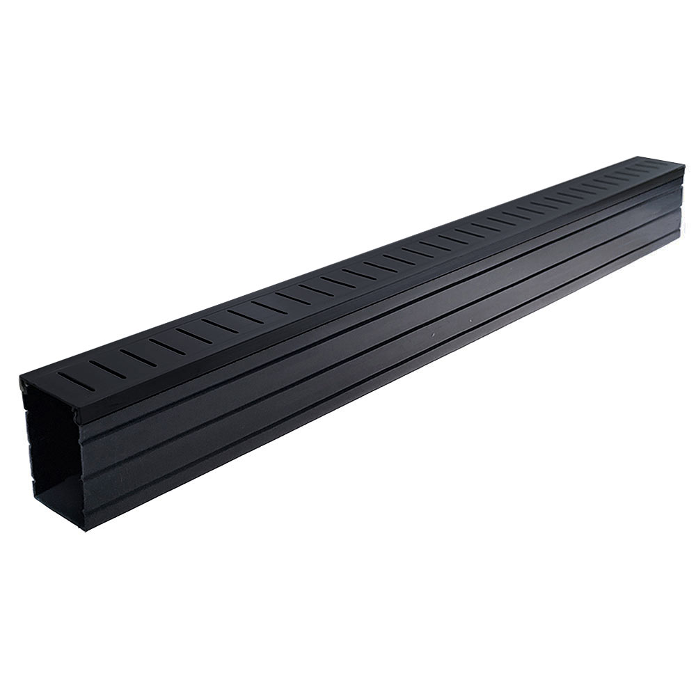 40mm Slimline Channel Black Aluminium Grate x 1m | Drainage Channel