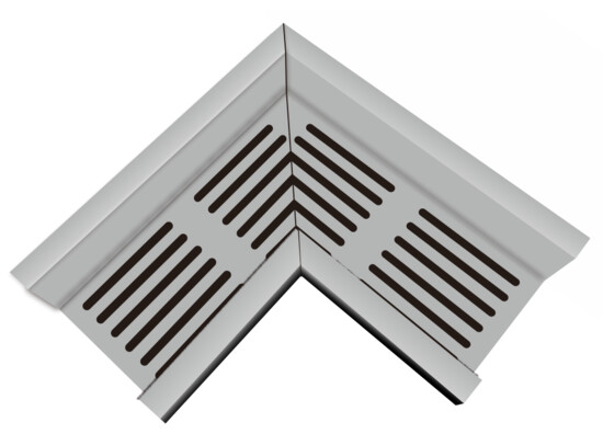 Threshold 100 Recessed Corner Aluminium Grate - www.drainage-channel.co.uk